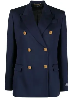 Versace Medusa Head-button Double-breasted Blazer - Blue