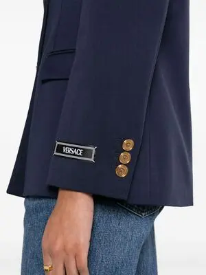 Versace Medusa Head-button Double-breasted Blazer - Blue