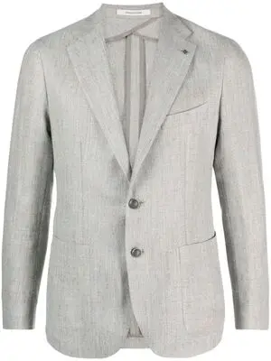 Tagliatore Notched-lapels Single-breasted Blazer - Grey