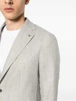 Tagliatore Notched-lapels Single-breasted Blazer - Grey