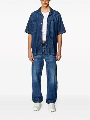 DIESEL® D-paroshort Short-sleeved Denim Shirt - Blue