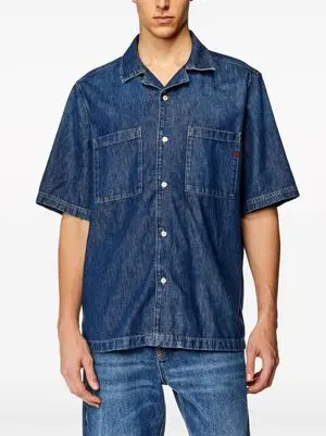 DIESEL® D-paroshort Short-sleeved Denim Shirt - Blue