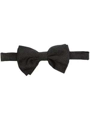 Tagliatore Polka-dot Silk Bow Tie - Black