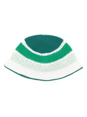 Casablanca Striped Crochet Bucket Hat - Green