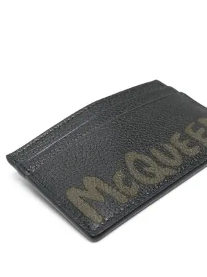 Alexander McQueen Graffiti Pebbled-leather Cardholder