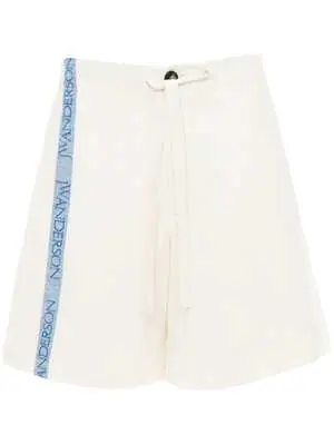 JW Anderson Logo-tape Wide-leg Shorts - White