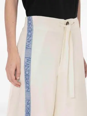 JW Anderson Logo-tape Wide-leg Shorts - White
