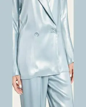 Giorgio Armani Laminated Satin Double-breast Blazer