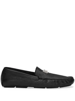 Dolce & Gabbana Logo-plaque Leather Loafers - Black