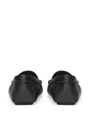 Dolce & Gabbana Logo-plaque Leather Loafers - Black