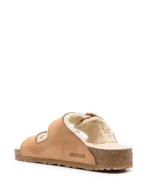 BIRKENSTOCK Arizona Shearling Slippers - Brown