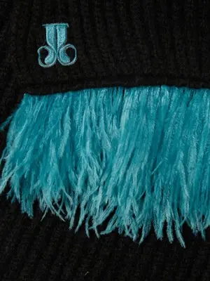 La DoubleJ High Kick Feather-detail Scarf