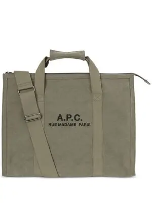 A.p.c. Récupération Canvas Tote - Green