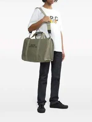 A.p.c. Logo Print Luggage Bag - Green