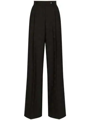 Dolce & Gabbana Logo-jacquard Wool Palazzo Pants