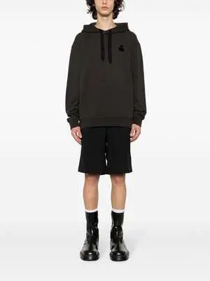 MARANT Matte Logo-appliqué Hooded Sweatshirt - Black