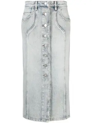 MARANT ETOILE Vandy Midi Denim Skirt - Blue
