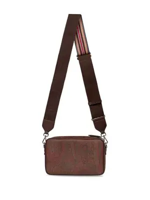 Etro Mini Camera Case With Shoulder Strap And Arnica Motif - Brown