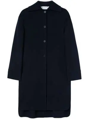 JIL SANDER Single-breasted Cashmere Coat - Blue