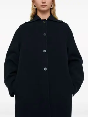 JIL SANDER Single-breasted Cashmere Coat - Blue