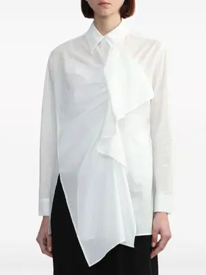 Y’s Ruffle-detailing Cotton Shirt