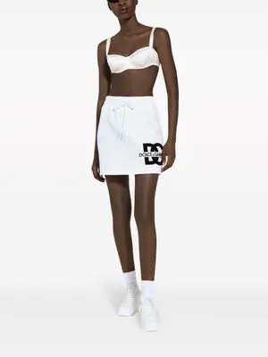 Dolce & Gabbana Logo-print Cotton-blend Miniskirt