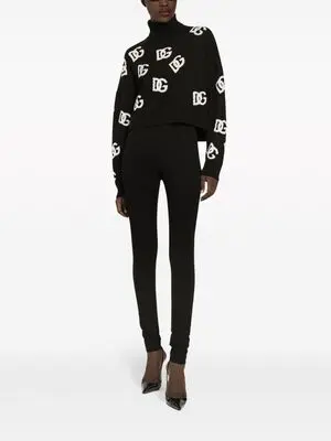 Dolce & Gabbana Intarsia-knit Logo Virgin Wool Jumper - Black