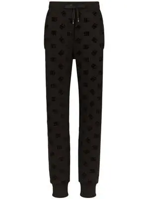 Dolce & Gabbana Logo-flocked Cotton Track Pants