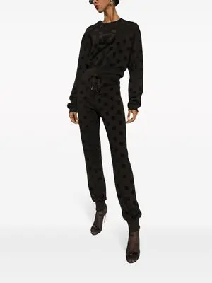 Dolce & Gabbana Logo-flocked Cotton Track Pants