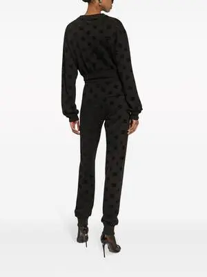 Dolce & Gabbana Logo-flocked Cotton Track Pants