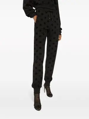 Dolce & Gabbana Logo-flocked Cotton Track Pants