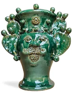 LES-OTTOMANS Sicilian Ceramic Vase - Green