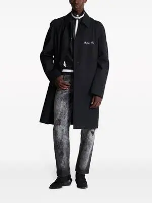 Balmain Logo-embroidered Single-breasted Coat
