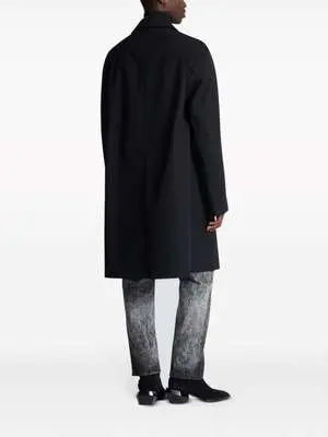 Balmain Logo-embroidered Single-breasted Coat