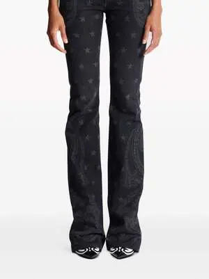Balmain Star-print Bootcut Jeans