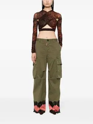 Dsquared2 Low-rise Wide Leg Cargo Trousers