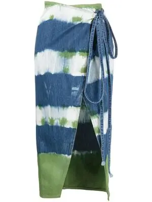 Alanui Magic Journey Denim Wrap Skirt