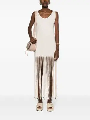 Alanui Monsoon Fringed Maxi Dress - Neutrals