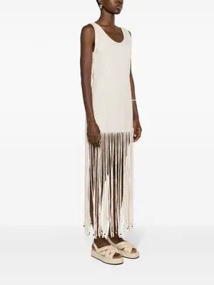 Alanui Monsoon Fringed Maxi Dress - Neutrals