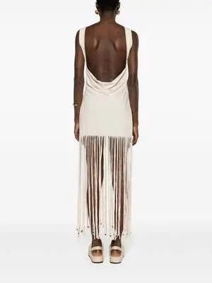 Alanui Monsoon Fringed Maxi Dress - Neutrals