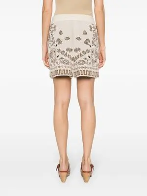 Alanui Bandana-jacquard Cotton-piqué Shorts - Neutrals
