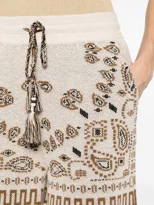 Alanui Bandana-jacquard Cotton-piqué Shorts - Neutrals