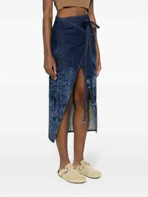 Alanui Jungle Toile De Jouy Denim Skirt