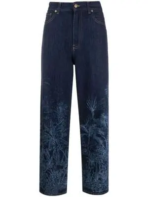 Alanui Jungle Toile De Jouy Straight-leg Jeans