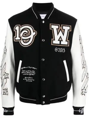 Off-White Logic Varsity Jacket - Black