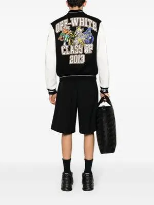 Off-White Logic Varsity Jacket - Black