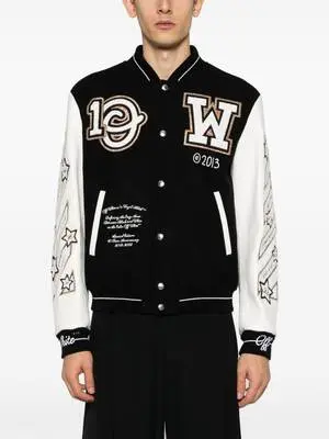 Off-White Logic Varsity Jacket - Black