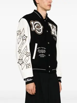 Off-White Logic Varsity Jacket - Black
