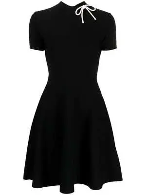 Valentino Garavani Bow-embellished Knit Minidress