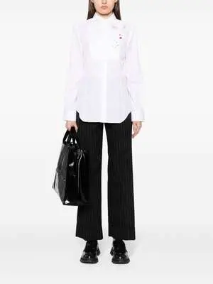 Undercover Floral-embroidered Cotton Shirt